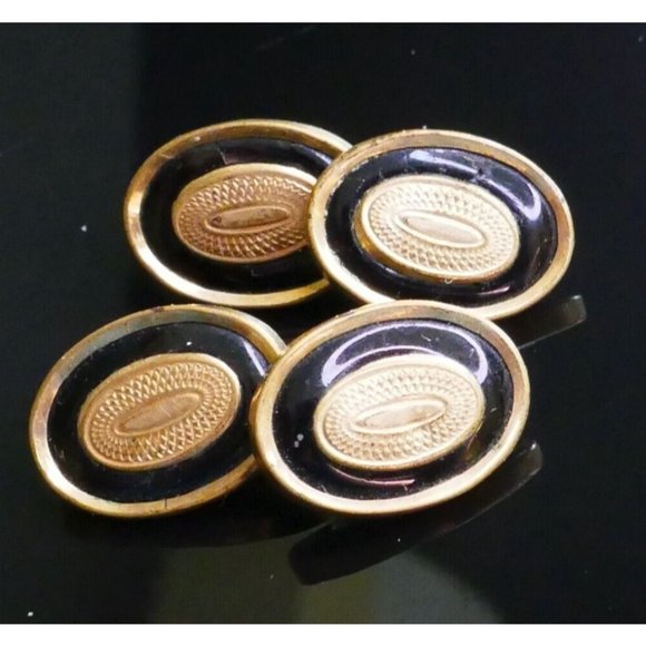 Accessories | Antique Cuff Buttons Cuff Links Gold Color With Black ...